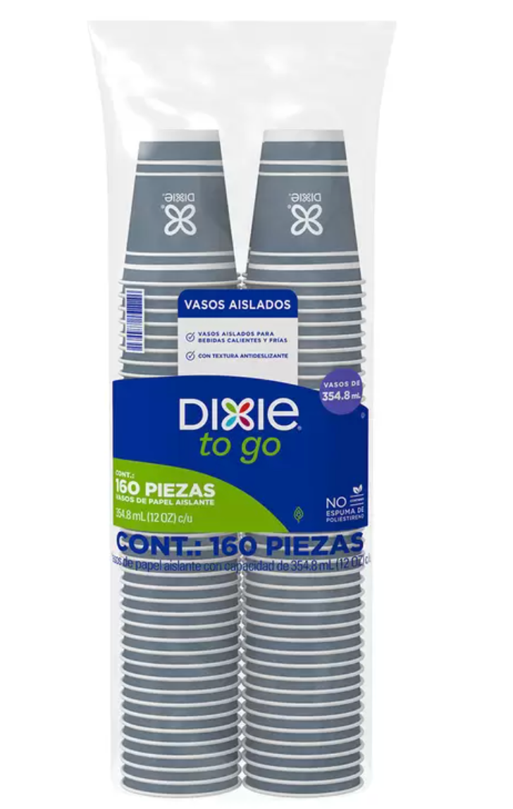 Dixie To Go Vasos de Papel Térmico 160 pzas de 354.8 ml - KOZ – MayoreoTotal