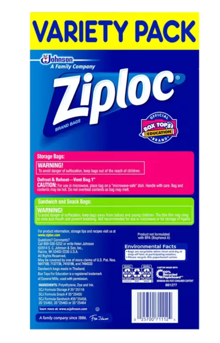 Ziploc Paquete Surtido de Bolsas 347 piezas - KOZ – MayoreoTotal