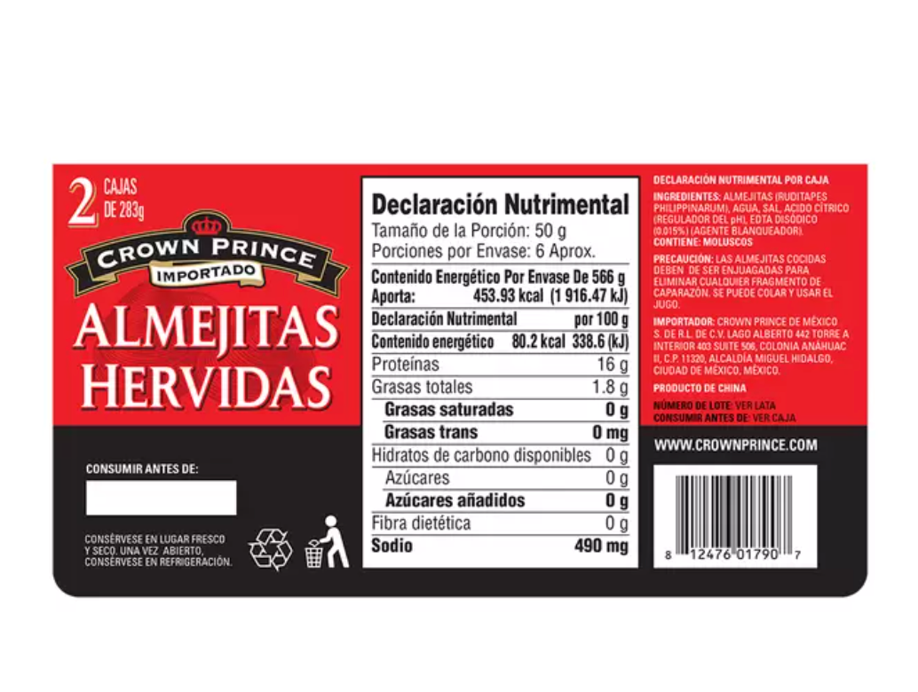 Crown Prince Almejitas 785 gr - KOZ – MayoreoTotal