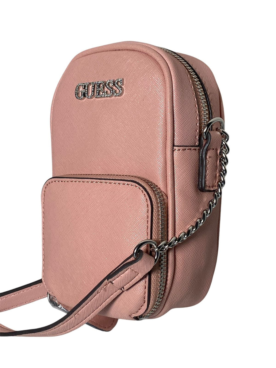 Crossbody Guess Rosa Compacto con Detalles de Cadena - Estilo Moderno ...