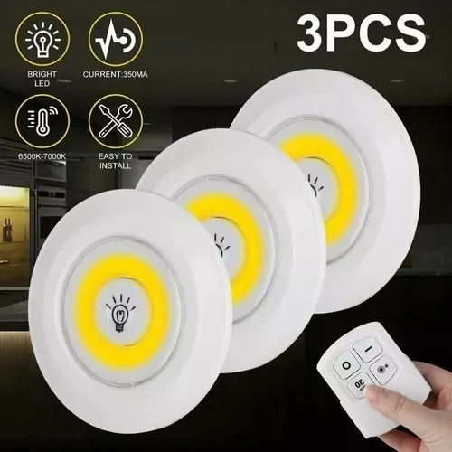 Pack De 3 Luces Led Individuales Con Control Remoto - BGP – MayoreoTotal