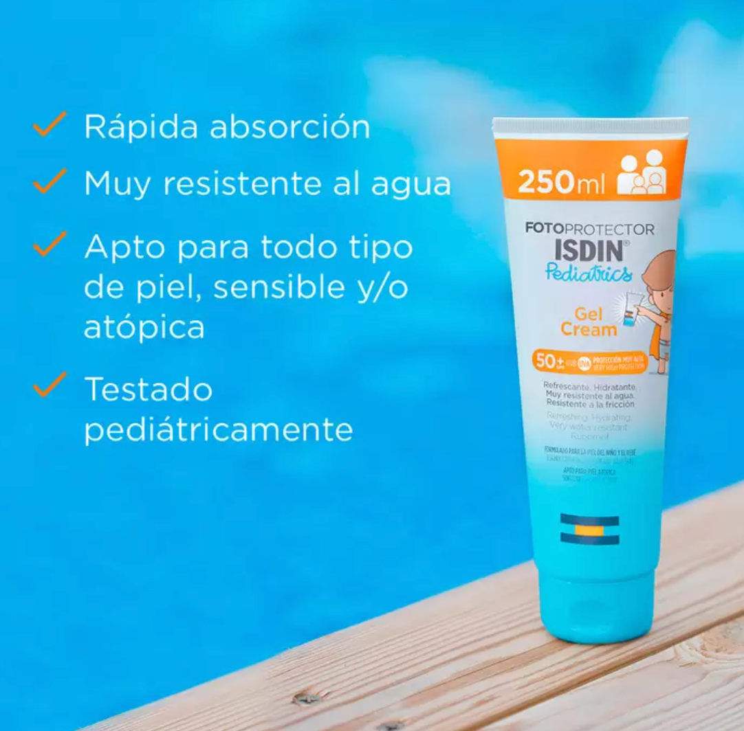 Isdin FotoprotectorFPS50 + Gel Crema Pediátrico 250 ml - KOZ – MayoreoTotal