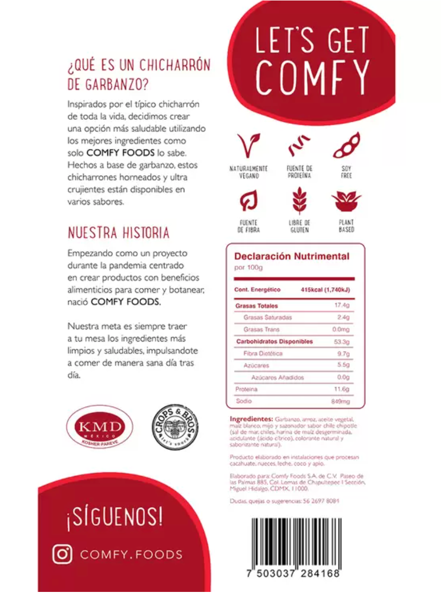 Comfy Foods Chicharrín de Garbanzo 600 grs - KOZ – MayoreoTotal