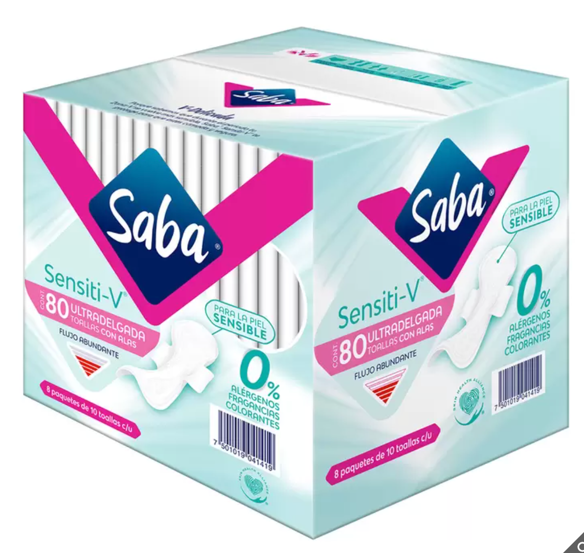 Saba Sensitiv Toallas Femeninas 80 piezas - KOZ – MayoreoTotal