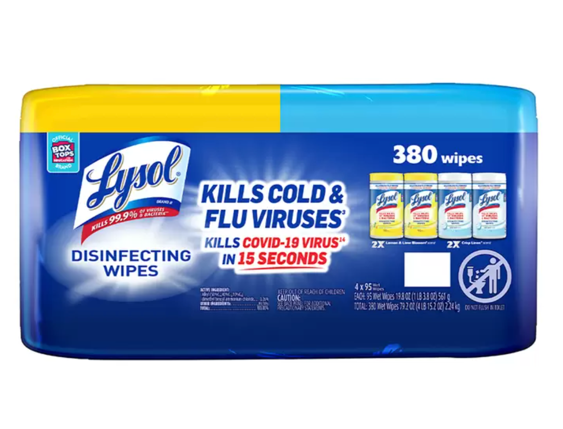 Lysol Toallas Desinfectantes 4 piezas con 95 Toallitas cada una - KOZ ...