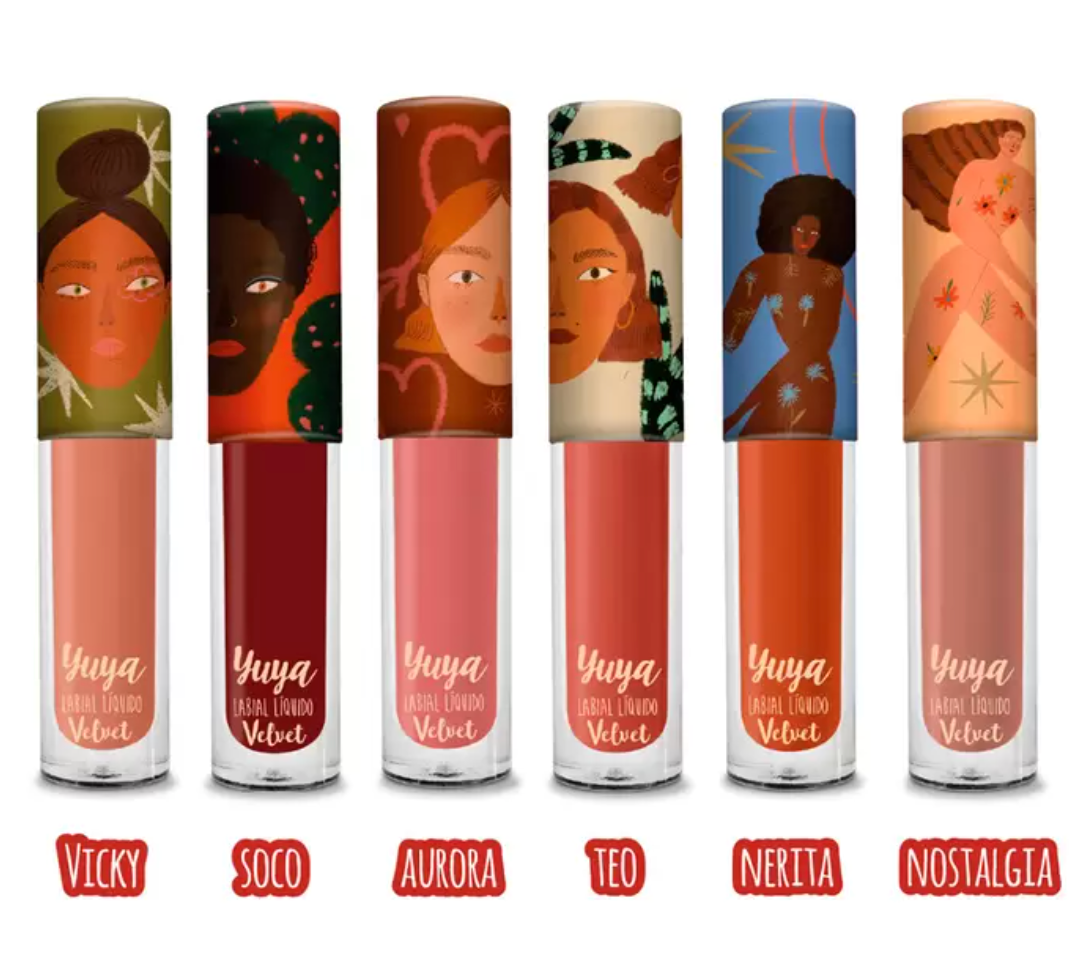 Yuya Mini Labiales Velvet 6 piezas - KOZ – MayoreoTotal