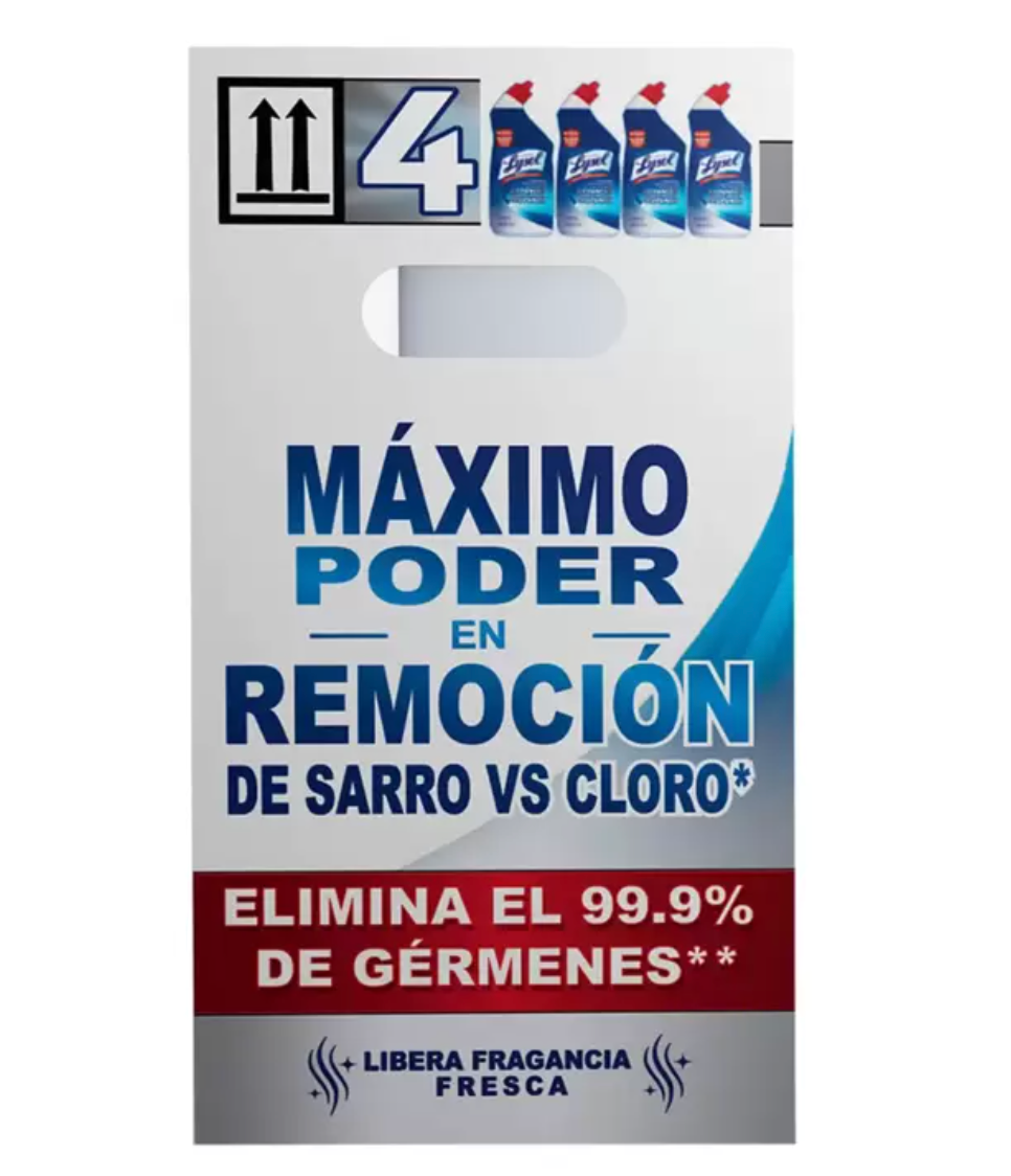 Lysol Advanced Limpiador Desinfectante para Inodoro 4 piezas de 750 ml ...