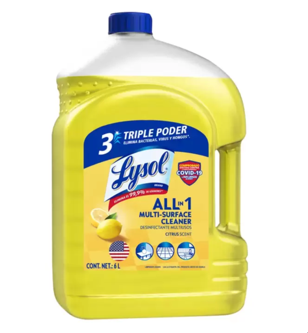 Lysol Triple Poder Desinfectante Multiusos con Aroma Cítricos 6 L - KO ...