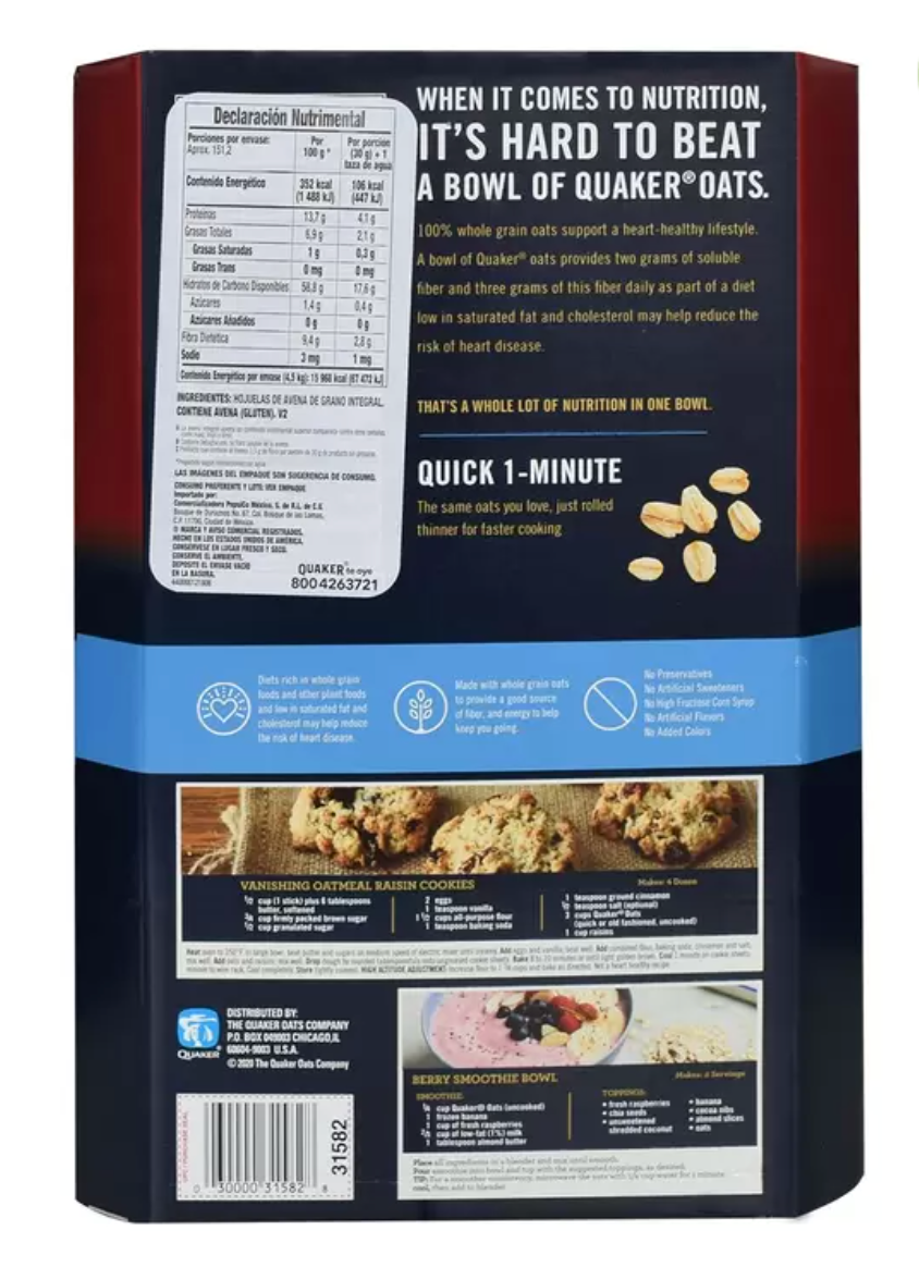 Quaker Avena 4.5 Kg - KOZ – MayoreoTotal