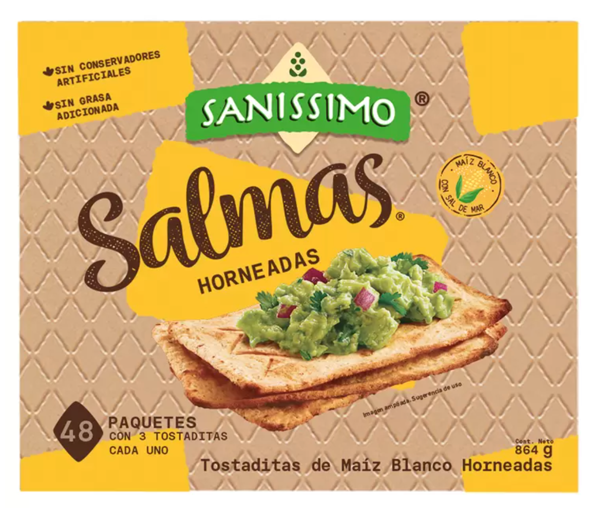Sanissimo Salmas Tostadas de Maíz Horneadas 48 pzas de 18 grs - KOZ ...