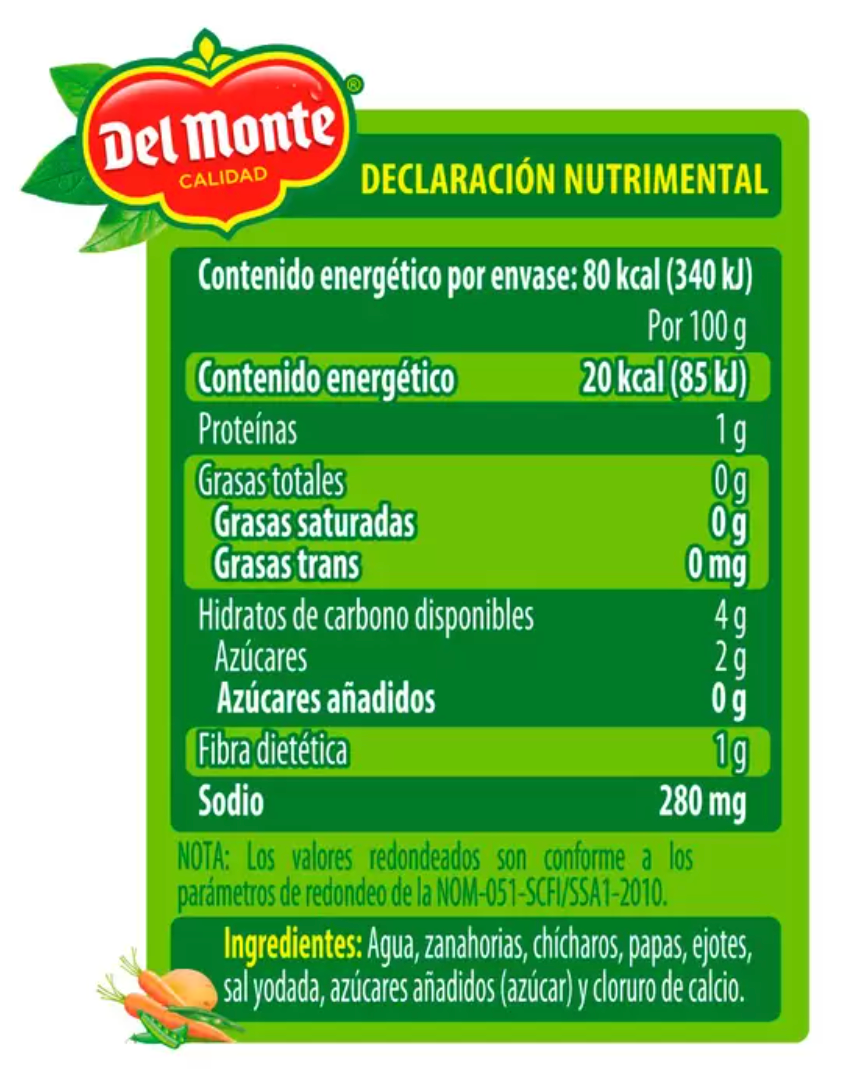 Del Monte Ensalada De Verduras 8 piezas 400 grs - KOZ – MayoreoTotal