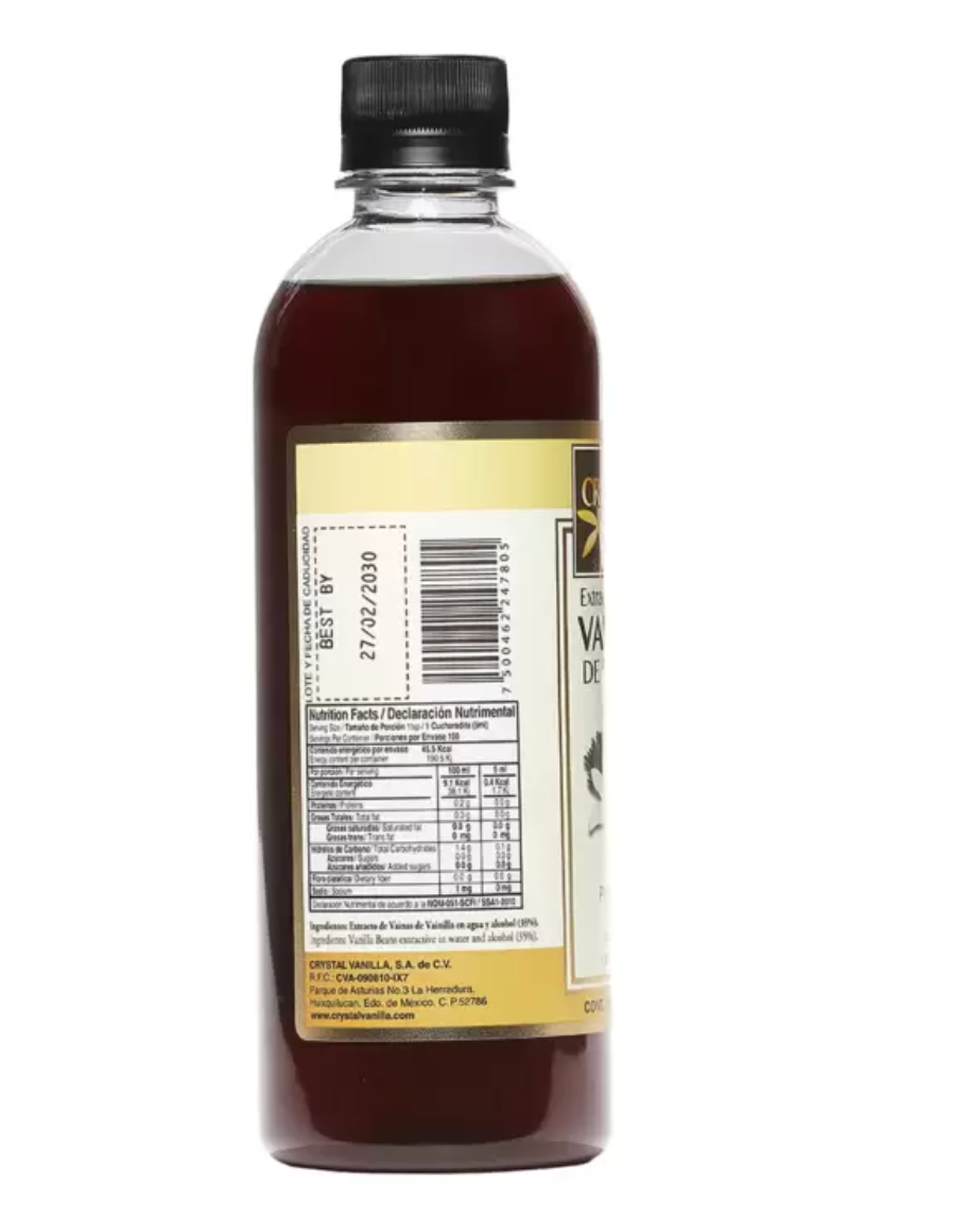 Crystal Vanilla Extracto de Vainilla 500 ml - KOZ – MayoreoTotal
