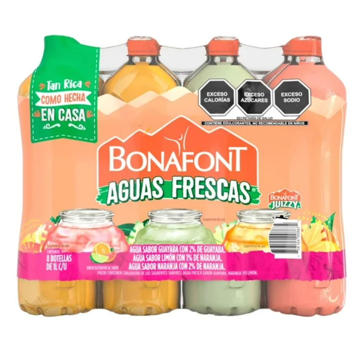 Bebida Saborizada Bonafont Aguas Frescas 8 pzas de 1 l c/u - ZK ...