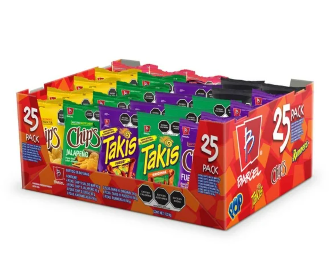 Botana Surtida Barcel con 25 pzas - ZK – MayoreoTotal