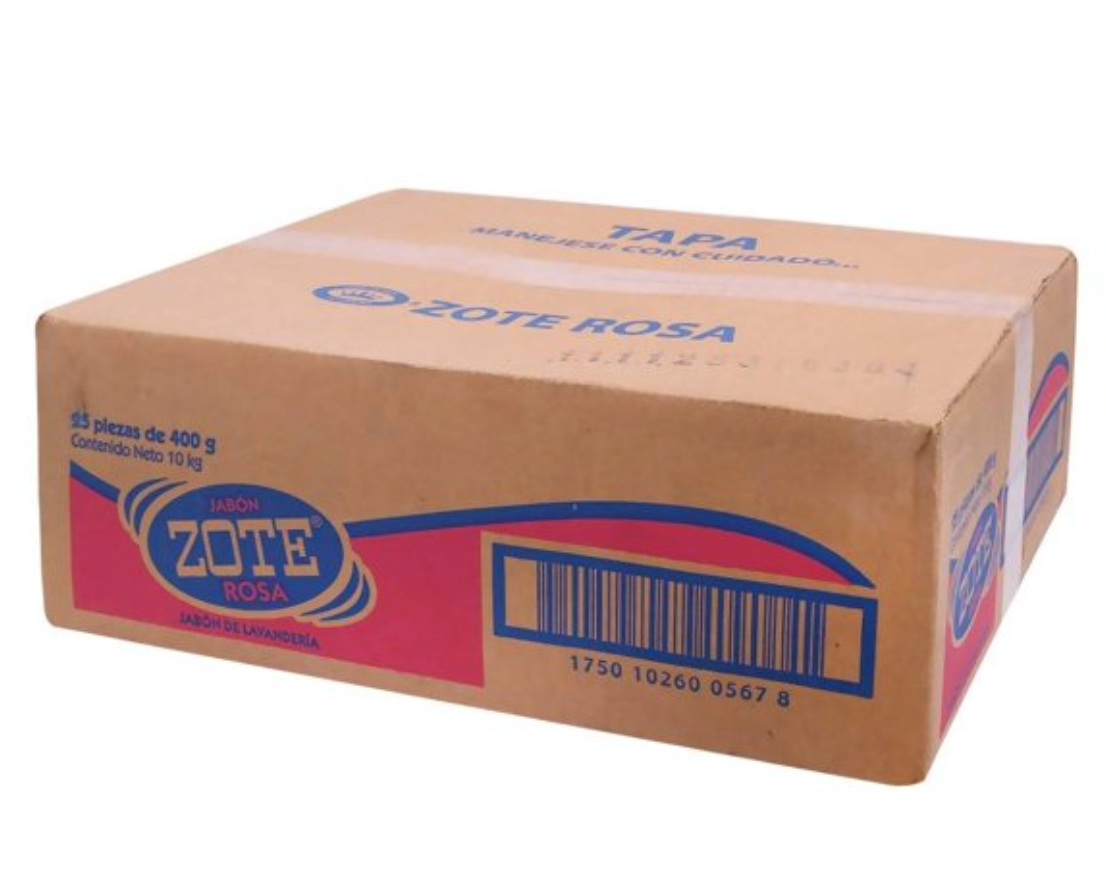 Jabón en Barra Zote Rosa 25 pzas de 400 g - ZK – MayoreoTotal