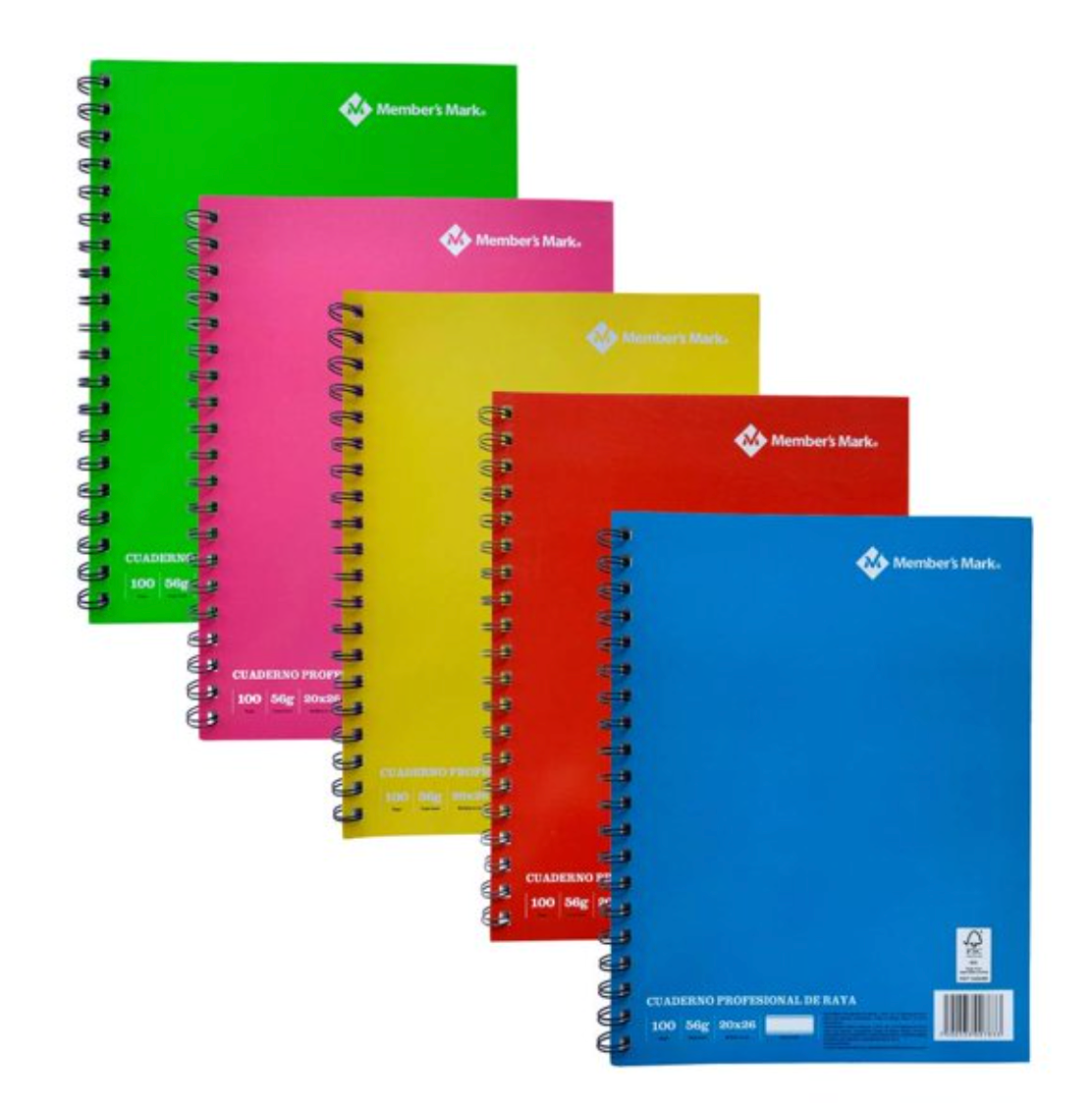 Set de Cuadernos Member's Mark Raya 5 pzas con 100 Hojas c/u - ZK – MayoreoTotal