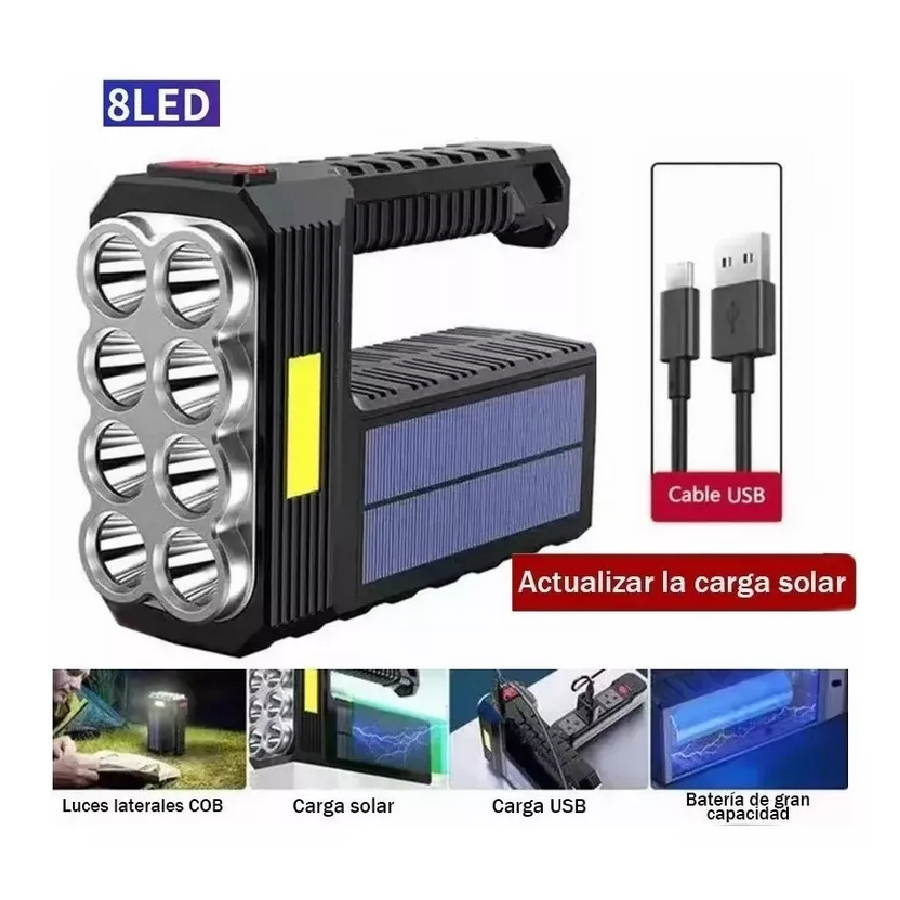 Lampara Solar Cob Recargable 8 Leds - DRO – MayoreoTotal