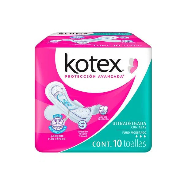 Caja de toallas Femenina Kotex Ultra Delgada C/A 12C/10P - SCG – MayoreoTotal